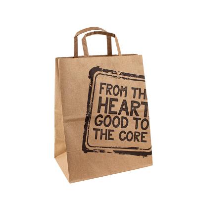 China Custom Printed Kraft Paper Shopping Bags with Handles Wholesale 11lb Capacity for sale