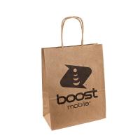 China Custom Recycled Kraft Paper Shopping Bag with Handles 11 lb Capacity OEM ODM for sale