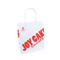 China Custom Printed Kraft Paper Bags with Handles for Fast Food Takeaway ODM 11lb Capacity for sale