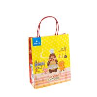 China Uncoated Kraft Paper Bags 10kg Carry Weight with Paper Twist Rope Handles for sale
