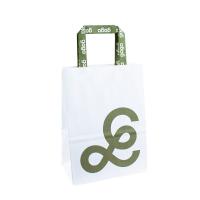 China 10kg Kraft Paper Bags with Paper Twist Rope Handle 100-150gsm Eco-Friendly for sale