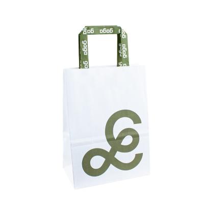 China 10kg Kraft Paper Bags with Paper Twist Rope Handle 100-150gsm Eco-Friendly for sale