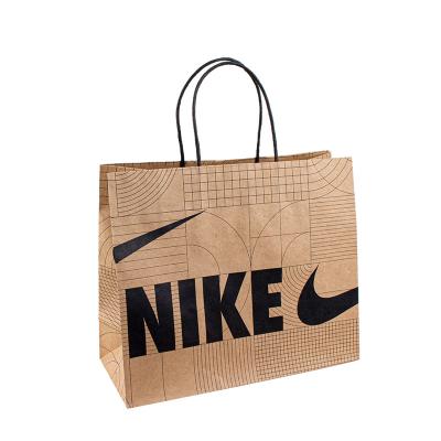 China Personalized Logo Kraft Handle Paper Bags Biodegradable Non smell for sale