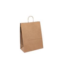 China Custom Kraft Paper Twist Rope Handle Gift Bag 100-150gsm 8 Color Flexo Printing for sale