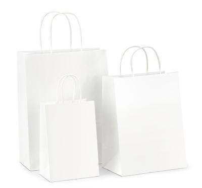 China Custom Kraft Paper Shopping Bags with Handles 10kg Capacity 8 Color Flexo Printing for sale