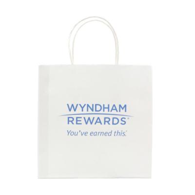 China Eco Friendly Kraft Paper Handle Bags 100gsm 150gsm Water Based Soy Ink Printing for sale