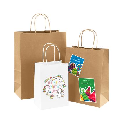 China Custom Kraft Paper Handle Bags 100-150gsm Eco Friendly Recyclable 10kg Capacity for sale