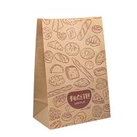 China Brown/White Customized Kraft Paper Packing Bags 100% Printing Area Biodegradable Material for sale