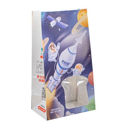 China FSC Kraft Paper Shopping Bags 8 Color Flexo Printing Oil Resistance Inside for Takeaway for sale