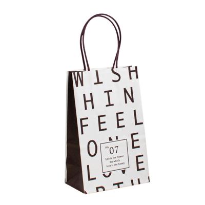 China 10kg Kraft Paper Bags with Paper Twist Rope Handle 100-150gsm Eco Friendly for sale