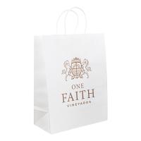 China Custom Recycled Kraft Paper Bags with Handles 8 Color Flexo Printing 5-25kg Capacity for sale