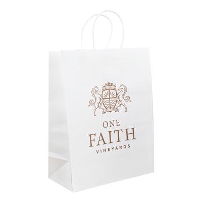 China Custom Recycled Kraft Paper Bags with Handles 8 Color Flexo Printing 5-25kg Capacity for sale