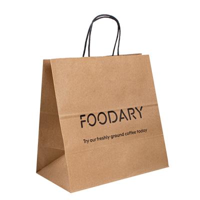 China OEM Custom Twisted Paper Handle Bags 80gsm 200gsm Eco Friendly Kraft 10kg Capacity for sale