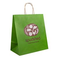 China Custom Kraft Paper Shopping Bags with Twisted Handles 100gsm 150gsm Eco Friendly for sale