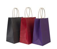 China Uncoated Handle Paper Bags Brown/White/Customized For Bakery Goods for sale