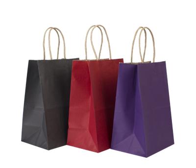 China Uncoated Handle Paper Bags Brown/White/Customized For Bakery Goods for sale