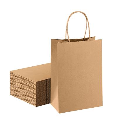 China Custom Kraft Paper Grocery Bags with Twist Handles 100-150gsm 8 Color Flexo Printing for sale