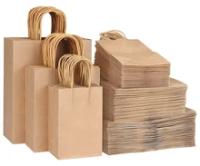 China Wedding Handle Paper Bags Brown / White LOGO Printing Customized for sale