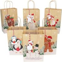 China Uncoated Kraft Paper Shopping Bags with Twisted Handles 100-150gsm Custom Logo for sale