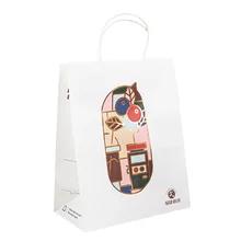 China Custom Kraft Paper Bags with Twisted Paper Rope Handles 8 Color Flexo Printing 10kg Capacity for sale