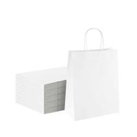 China Bakery Products Flat Handle Paper Bags Customized with Windows for sale