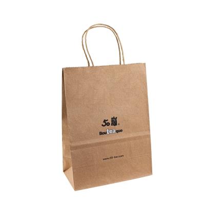 China Eco Friendly Kraft Paper Packing Bags Strong Bottom Brown/White Customized Size for sale