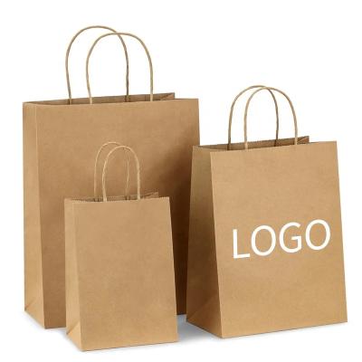 China 8 Color Flexo Printing Kraft Paper Handle Bags 100gsm 150gsm Eco Friendly Custom Logo for sale