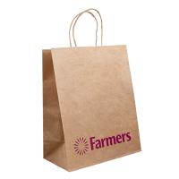 China 8 Color Flexo Printing Handle Paper Bags 100gsm 150gsm Kraft Shopping Bags for sale