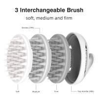 China Interchangeable Scalp Massager Brush Soft / Moderate / Hard Scalp Massage Hair Wash for sale