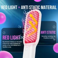 China Rechargeable Red Light Hair Brush Featuring 660nm LED Hair Growth Therapy for sale