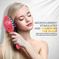 China 650nm Red Light Therapy Hair Brush EMS LED Hair Brush With 8 Gold Teeth for sale