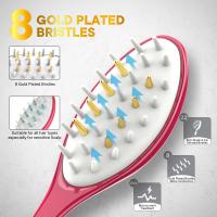 China 650nm Red Light Therapy Hair Brush EMS LED Hair Brush With 8 Gold Teeth for sale