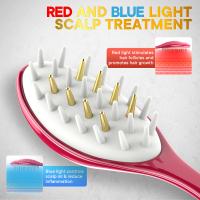 China 650nm Red Light Therapy Hair Brush EMS LED Hair Brush With 8 Gold Teeth for sale