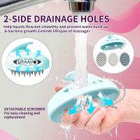 China Detachable Scalp Massage Brush Scalp Cleanser Brush With TPR Bristles for sale