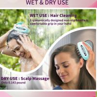 China Detachable Scalp Massage Brush Scalp Cleanser Brush With TPR Bristles for sale