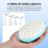 China Blue Easy Clean Scalp Massager With 3 Interchangeable Scrubbers for sale
