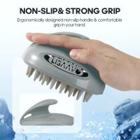 China Gray Interchangeable Scalp Scrub Brush With 3 Hardness Levels for sale