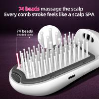 China 450mAh Battery IONIC Hair Brush Vibration Blue Light Hair Brush for sale