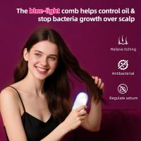 China 450mAh Battery IONIC Hair Brush Vibration Blue Light Hair Brush for sale