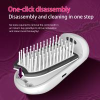 China 450mAh Battery IONIC Hair Brush Vibration Blue Light Hair Brush for sale
