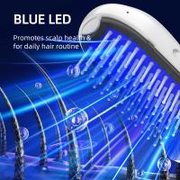 China 450mAh Battery IONIC Hair Brush Vibration Blue Light Hair Brush for sale