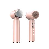 China Pink Face Cleanser Vibrating Brush 1000mAh Silicone Battery Face Scrubber for sale
