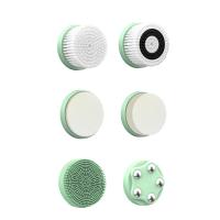 China 1000mAh Rechargeable Facial Cleansing Brush Green Waterproof Electric Cleansing Brush for sale