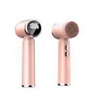 China Pink Face Cleanser Vibrating Brush 1000mAh Silicone Battery Face Scrubber for sale