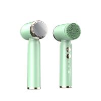 China 1000mAh Rechargeable Facial Cleansing Brush Green Waterproof Electric Cleansing Brush for sale