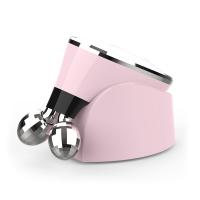 China 300mAh Microcurrent Face Roller 170g Electric Face Sculptor White Pink for sale
