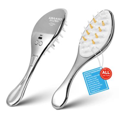 China 1.8W LED Light Therapy Electric Massage Hair Brush with EMS Microcurrent and Removable Comb for sale