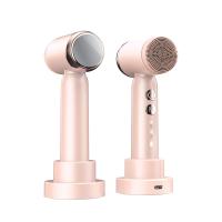 China Lisaavo 6-in-1 Vibrating Facial Cleansing Brush with 1000mAh Battery - Pink Silicone Face Scrubber for sale