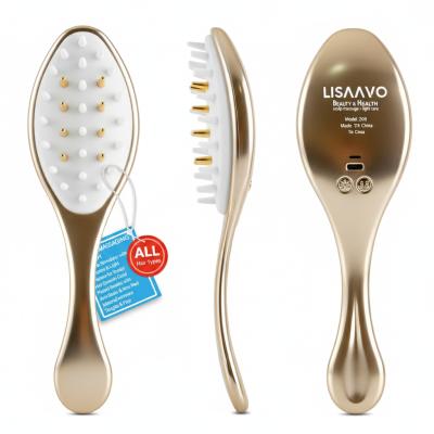 China LED Light Therapy Electric Massage Hair Brush with 650nm Red Light 450nm Blue Light and EMS Microcurrent Technology for sale