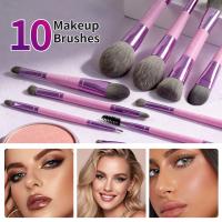 China 10-Piece Dual-Ended Professional Makeup Brush Set with 20 Functions and Premium Nylon Bristles for sale